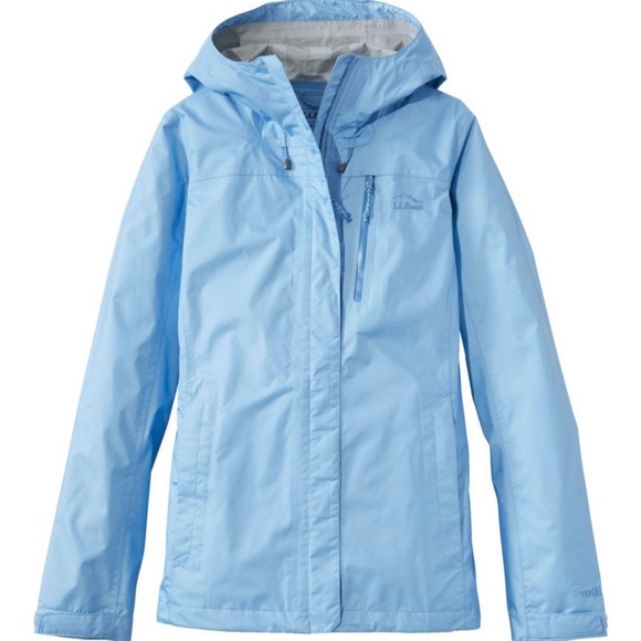 L.L. Bean | Jackets & Coats | Ll Bean Light Blue Hooded Rain Jacket ...